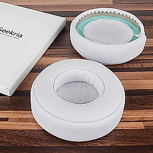Geekria QuickFit Replacement Ear Pads for Monster Beats Pro Detox Headphones Ear Cushions, Headset Earpads, Ear Cups Repair Parts (White)
