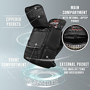 JDM LAB Spec R Bride Racing Fabric Large Capacity Everyday Backpack, Laptop Compartment, Water-Resistant, Casual Bookbag (Gradation/Black)