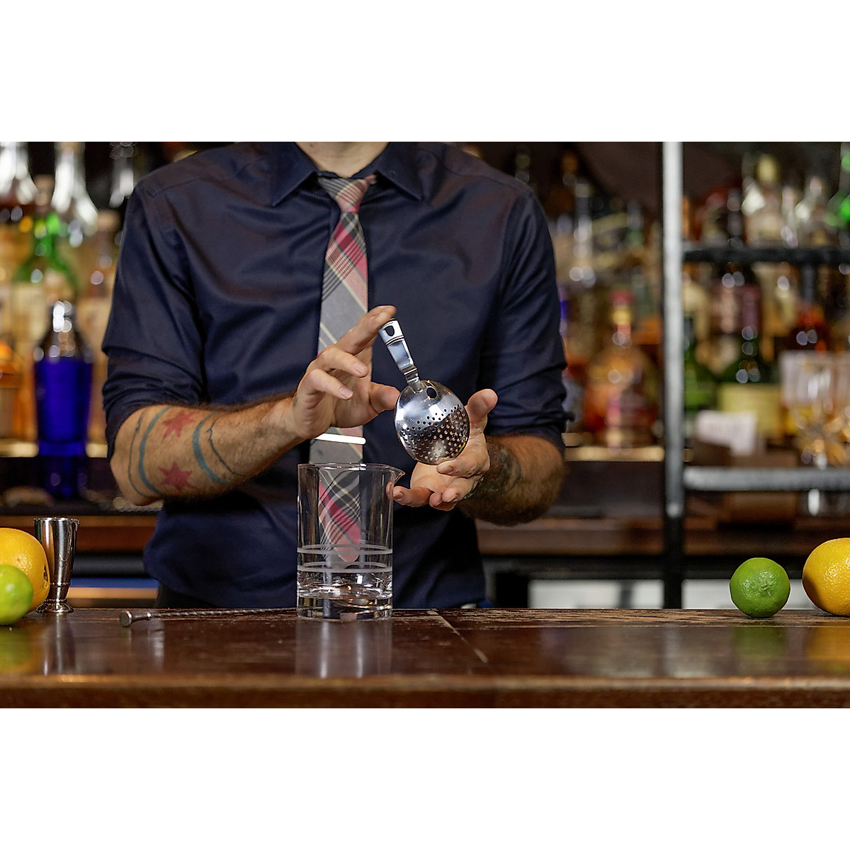 Crafthouse by Fortessa Professional Metal Barware/Bar Tools by Charles Joly, 6" Stainless Steel Julep/Cocktail Strainer