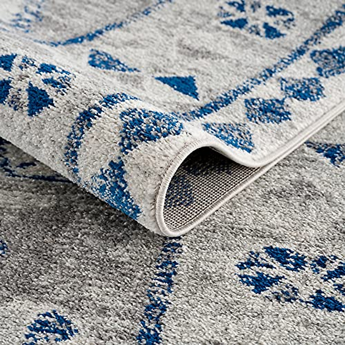 Bloom Rugs Tribal Geometric Blue Multicolor Runner - Boho 10 ft Runner for Entryways and Hallways (2'7" x 10')