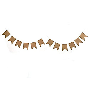 DIY Kraft Paper Flag Banner Hand-Painted DIY Party Decoration for a Birthday, Baby Shower Holidays, Camping, Wedding and Party 12pc