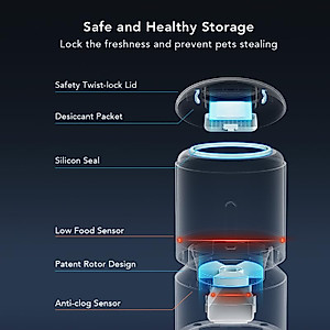 PETLIBRO Automatic Cat Feeder, WiFi Connected, Adjustable Meal Splitter, Fresh Food Storage, Multiple Pet Use, Stainless Steel