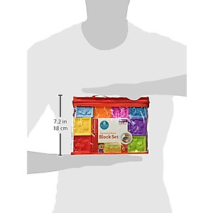 Infantino Squeeze and Stack Block Set - Colorful Textured Soft Blocks, Includes Numbers, Animals and Shapes, Ages 6 Months +