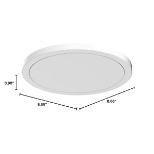 BLNAN LED Flush Mount Ceiling Light, 9 Inch 18W 3000K/4000K/5000K Hardwire Light Fixture, Ultra Thin Round White Lamp for Kitchen Porch Bedroom Hallway Stairwell Basement, Non-dimmable 1 Pack