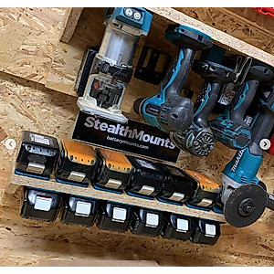 StealthMounts 18V Makita Battery Holder - 6 Pack | Makita Battery Mount | Makita Battery Storage | Makita 18v Battery Holder | Makita Battery Holder Wall Mount | Makita 18V Battery Holder | Made in UK