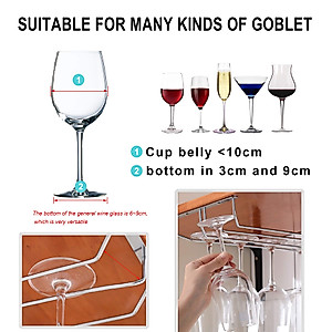 Newthinking Wine Glass Rack Under Cabinet, Stainless Steel Stemware Rack Hanging Stemware Holder for Cabinet Kitchen Bar (Double Row)