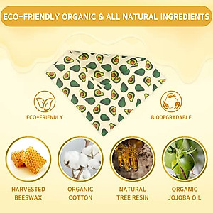 Reusable Beeswax Wrap - 9 Pack Beeswax Wraps for Food, Eco-Friendly Beeswax Food Wraps, Bread Sandwich Wrapper - Organic, Sustainable, Zero Waste, Reusable Plastic-Free Food Wrap, 1XL, 3M, 5S