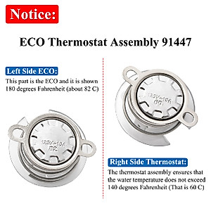 ECO Thermostat Assembly Replacement for Atwood 91447 Replacement Part for Water Heater Repair Parts Fit for RV, Motor Home Emergency Cutoff Service Kit