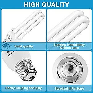 2 Pieces Bug Zapper Light Bulb 2U Type E27 20W Replacement Bulbs Compatible with Homesuit, Keuomy, Yluces, Yissvic, Powify and Other Models Bug Zapper