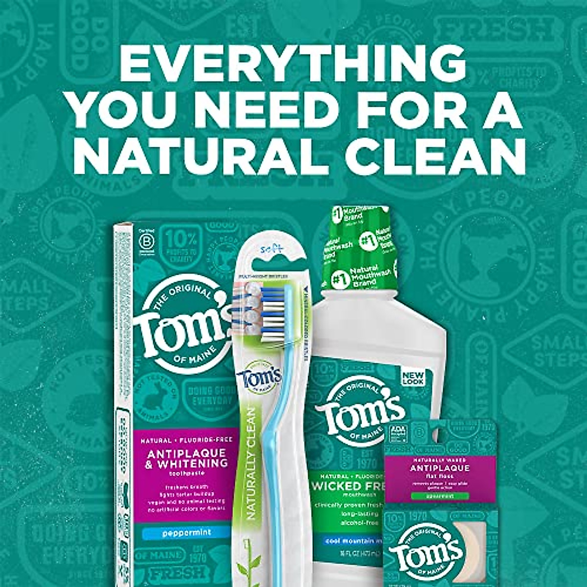 Tom's of Maine Whole Care Toothbrush, Soft, 4-Pack