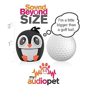 My Audio Pet Penguin Mini Bluetooth Animal Wireless Speaker for Kids of All Ages - True Wireless Stereo Technology – Pair with Another TWS Pet for Powerful Rich Room-Filling Sound - (ICE ICE Baby)