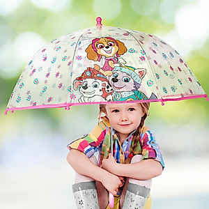 ABG Accessories ABG girls Kids Clear for Rain Girl's, Transparent with an Easy Grip Handle, Dome Windproof, Ag Bubble Umbrella, Paw Patrol, Age 3-10 US