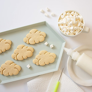 Set of 3 Baby Shower themed cookie cutters (Designs: Hot Air Balloon, Fluffy Cloud, and Blimp), 3 pieces - Bakerlogy