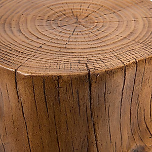 Ball & Cast Concrete Stool End Table, 16.5"H, Brown