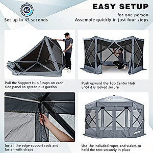 MASTERCANOPY 12x12 Portable Screen House Room Pop up Gazebo Outdoor Camping Tent with Carry Bag (12x12,Gray)