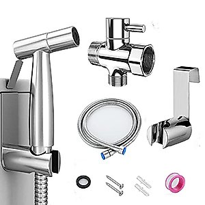 Handheld Bidet Toilet Sprayer，Stainless Steel Bathroom Personal Hygiene Bidet Sprayer Set，Baby Cloth Diaper Sprayer,Shower Sprayer for Pet, Feminine Hygiene