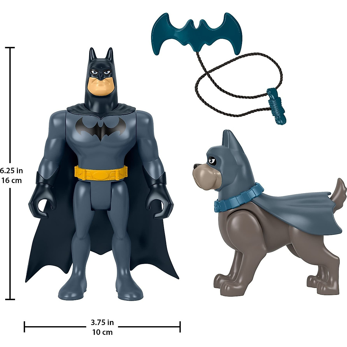 Fisher-Price DC League of Super-Pets Preschool Toys Batman & Ace The Hound Poseable Figure Set for Pretend Play Kids Ages 3+ Years