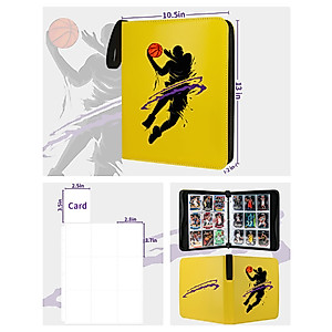 Basketball Trading Card Binder, Fit 900 Sport Cards 3 Ring Binder Book with 50 Binder Sheets, 9 Pocket Card Sleeves Album for Birthday Christmas New Year Gift for All Cards Collectors (BSK001)