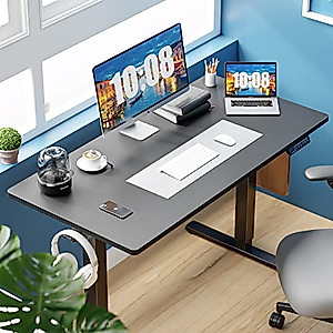 Electric Standing Desk - Height Adjustable Desk, 55 x 24 Inches Ergonomic Stand up Desk with Memory Preset, Sit Stand Computer Home Office Desk Standing Table with T-Shaped Metal Bracket, Black
