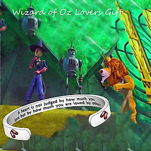 FOTAP Ruby red slippers Gift Wizard of Oz Jewelry A Heart Is Not Judged By How Much You Are Loved Keychain Wizard of Oz Lovers Gift (Red Shoe cuff)