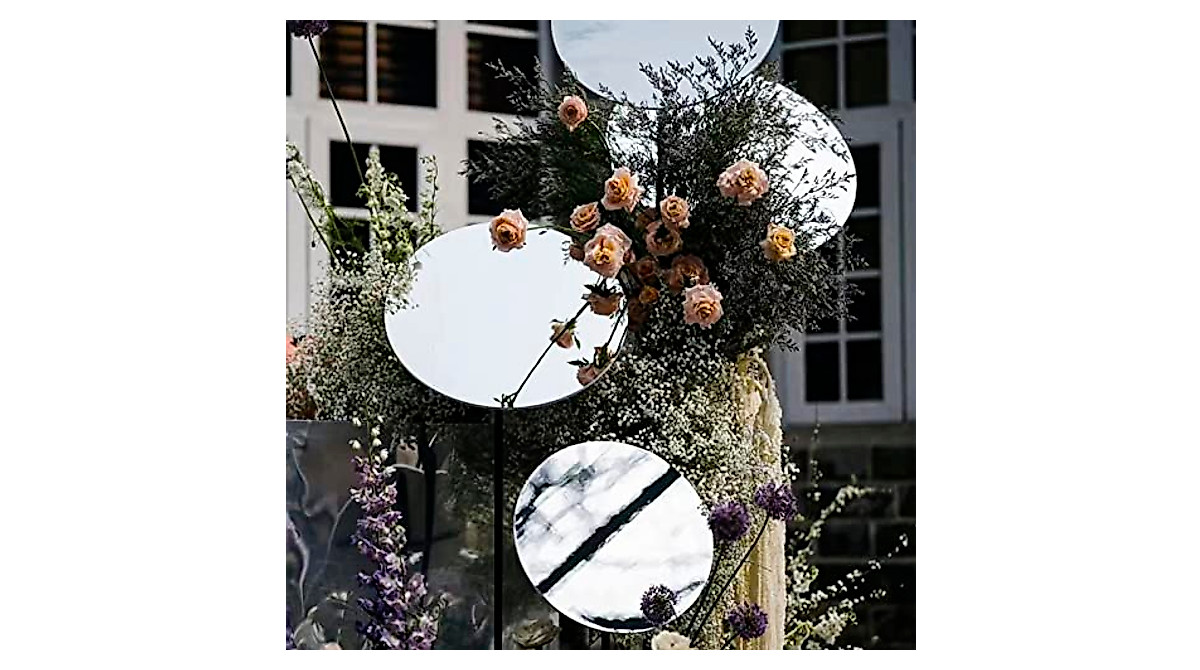 Elegant 12 Pack Round Mirror Centerpieces for Wedding & Event Decor