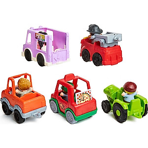 Fisher-Price Little People Toddler Playset Around the Neighborhood Vehicle Pack, 5 Toy Cars & Trucks and 5 Figures for Ages 1+ Years
