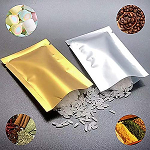 Markeny 500 Pack Aluminum Foil Bags, Matte Sample Pack Flat Open Top Resealable Tear Notch Aluminum Foil Mylar Bags, 5 x 7 cm/ 2x 2.7 inch, 5 Color