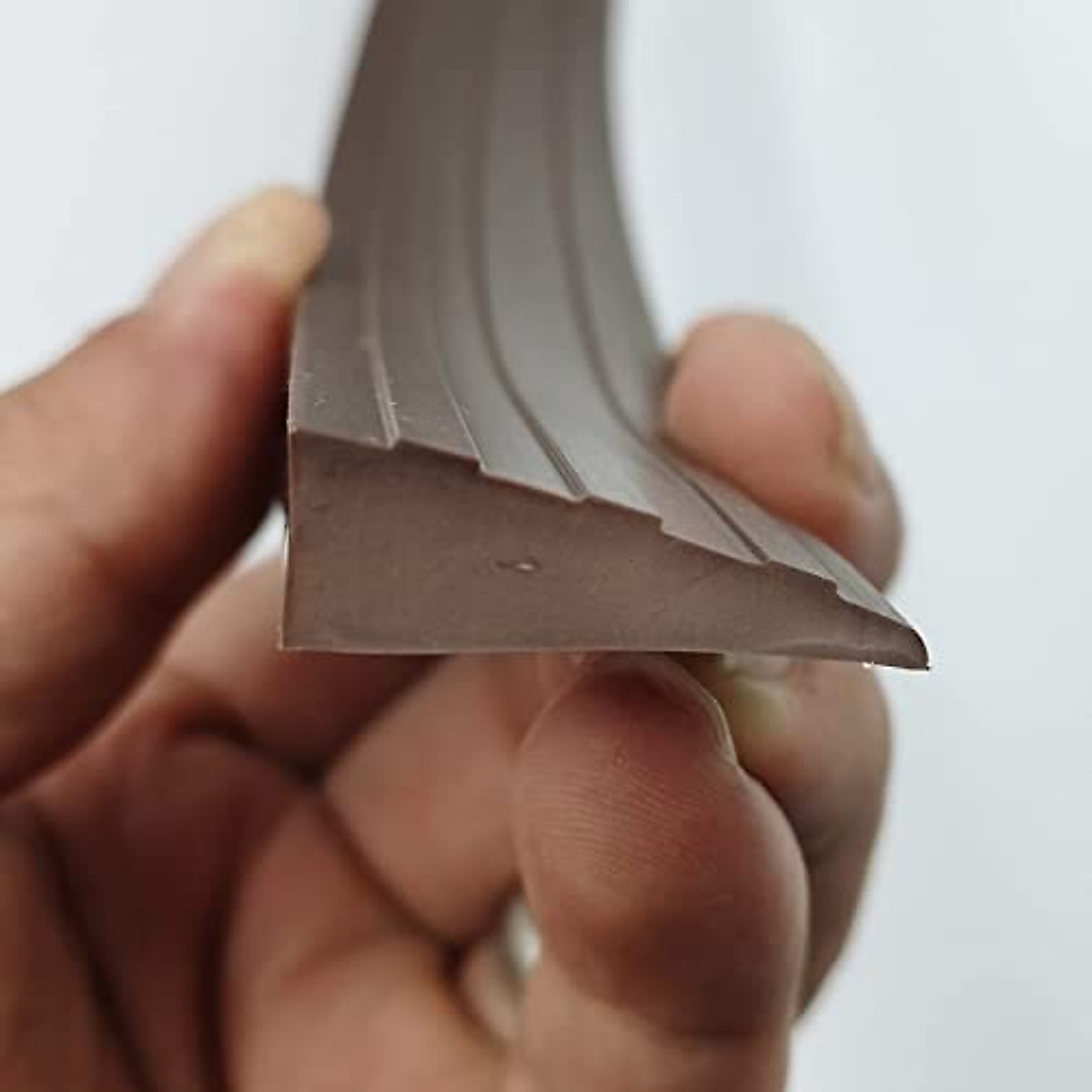 1cm Rise Non Slip Solid Rubber Portable Sill Scooters Ramp,In & Outdoor Doorway Threshold Ramps for Wheelchair,Home Entry.Bathroom Floor Tile threshold Transition Strip,Edge Trim Reducer Molding Brown