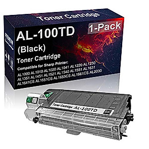 1-Pack Compatible AL1251 AL1340 AL1631 AL1641CS AL1642CS Printer Cartridge Replacement for Sharp AL-100TD Toner Cartridge (Black, Texts-Clear)