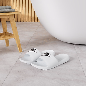 Nike Women's Victori One Slides Sport Sandal, White/Black-White, 8