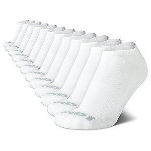 AND1 Men's Socks - Athletic Cushion Low Cut Socks (12 Pack), Size 6-12.5, White