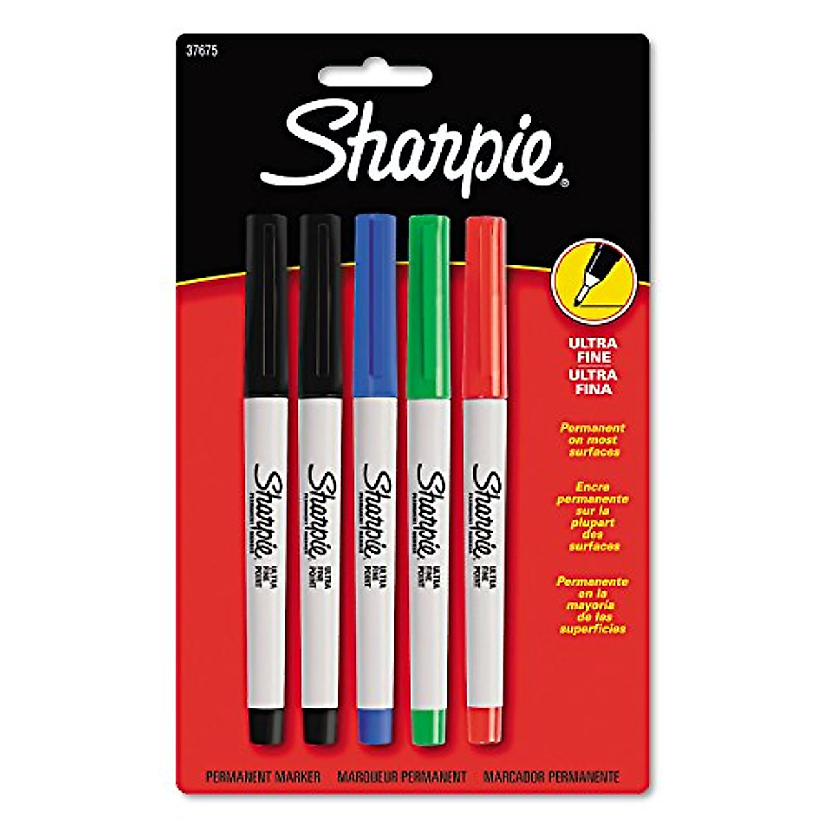 SHARPIE 37675Pp Permanent Markers Ultra Fine Point Assorted Colors 5/Set
