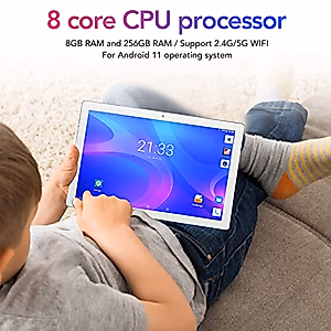 CHICIRIS 8GB 256GB 2.4G 5G WiFi 1920x1200 IPS Tablet 10 Inch 8MP 13MP 11 Desktop Tablet (US Plug)