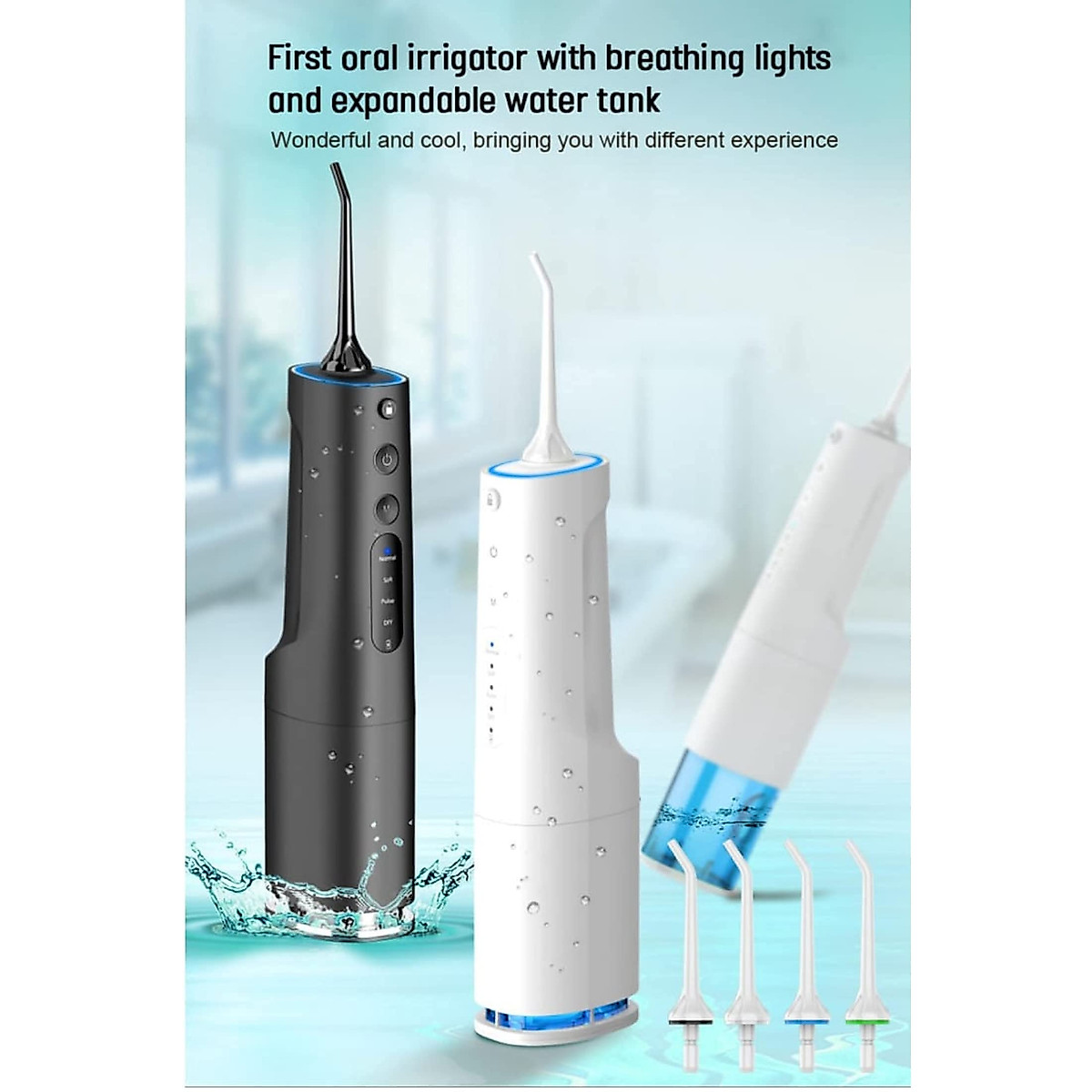 e-THealth Oral Care Kit Professional Cordless Oral e-Flosser 360 ml Large Detachable Water Tank and e-TBrush 920 Sonic Electric Tooth Brush with 15 Different Modes