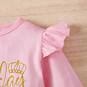 vivifayee Toddler Kids Baby Girls Birthday Princess Outfits Long Sleeve Shirts Dot Bubble Tulle Tutu Skirt 2PCS Fall Winter Skirt Sets