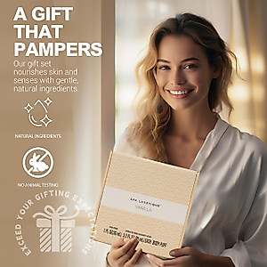 Spa Luxetique Spa Gifts for Women 6pc Vanilla Bath Sets Women Gift With Body Lotion, Shower Gel, Bubble Bath, Hand Cream, Bath and Body Gifts Set, Valentines Day Gifts for Her, Bath Gifts for Women