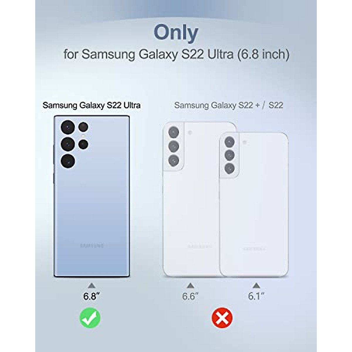 SURITCH for Samsung Galaxy S22 Ultra Clear Case 6.8" (Only), [Built-in Screen Protector] Full Body Protective Hard Shell+Soft TPU Phone Case for Samsung S22 Ultra -(Full Clear)