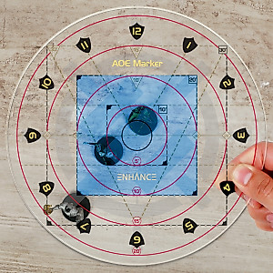 ENHANCE 30ft Spell AOE Damage Template - DND Area of Effect Marker for 1" Battle Grid Mat or Grid-Less Terrain - Upgraded Measure Tool Quickly Determines Spell Effects - Perfect for Tabletop RPG DMS