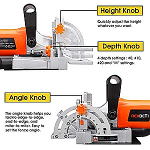 REXBETI Wood Biscuit Plate Joiner Kit, 100-Piece Wood Biscuits Included (Biscuit Joiner)