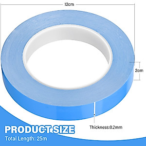 Thermal Tape, 25m x 20mm x 0.2mm Double Side Thermal Adhesive Tapes Cooling Pad Apply to Heatsink, LED, IGBT, IC Chip, Computer CPU,GPU, Modules, MOS Tube, SSD Drives