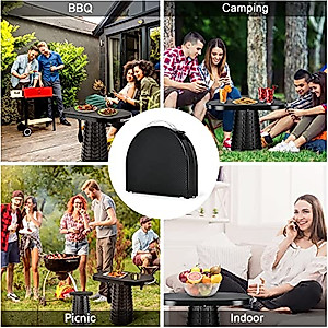 Outward Gear Collapsible Portable Table and Chairs for Travel Camping Cooking Small Folding Retractable Telescopic Table 2-in-1 Stool