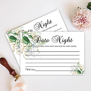 FARHTINANFX Date Night Ideas Cards, Perfect for The Bride and Groom, Husband, Wife, Boyfriend, Girlfriend, Anniversary, Bridal Shower Game 50 Advice Cards (4" x 6")