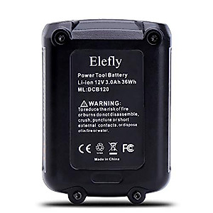 ELEFLY 2 Pack 12V 3.0Ah Lithium Battery Replacement for Dewalt 12V Battery DCB120 DCB124 DCB126, Compatible with Dewalt 12V Drill Tool Battery DCB121 DCB122 DCB123 DCB127
