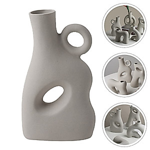 IMIKEYA 1pc Vase Abstract Art Planter Pot for Plants Indoor Flower Pots for Indoor Plants Ceramic Irregular Flowerpot Decorative Succulent Plants Office Ceramics Flower Arrangement Flowers