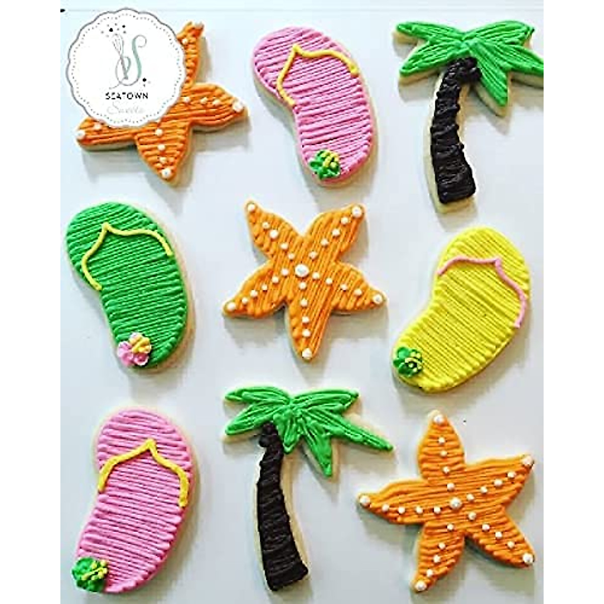Hawaiian Luau Cookie Cutter 9 Piece Set from The Cookie Cutter Shop - Palm Tree, Hawaiian Shirt, Tiki, Flip Flop, Surfboard Cookie Cutters – Tin Plated Steel Cookie Cutters
