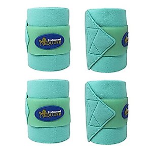 CHALLENGER Horse Tack Grooming Leg Set of 4 Fleece Polo Wrap Teal 95R21