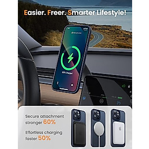 Mgnaooi Magnetic Case for iPhone 14 Pro Case [MIL-Grade Drop Tested & Compatible with MagSafe] Translucent Matte Back with Aluminum Alloy Keys, Shockproof 14 Pro Phone Case 6.1 Inch, Black