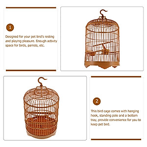 POPETPOP Bird Cage 1 Set Birdcage Traveling Accessories Round Bird Cage Aviary Cage Outdoor Cages for Birds Budgie Cage Bird Travel Cage Plastic Bird Keeping Cage Lovebird Cage Lining