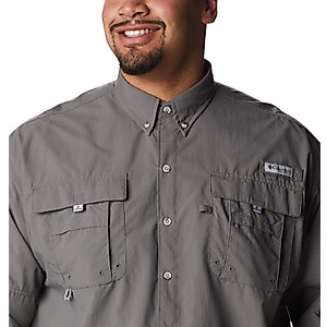 Columbia Men's Pfg Bahama Ii Long Sleeve Shirt, City Grey, Large