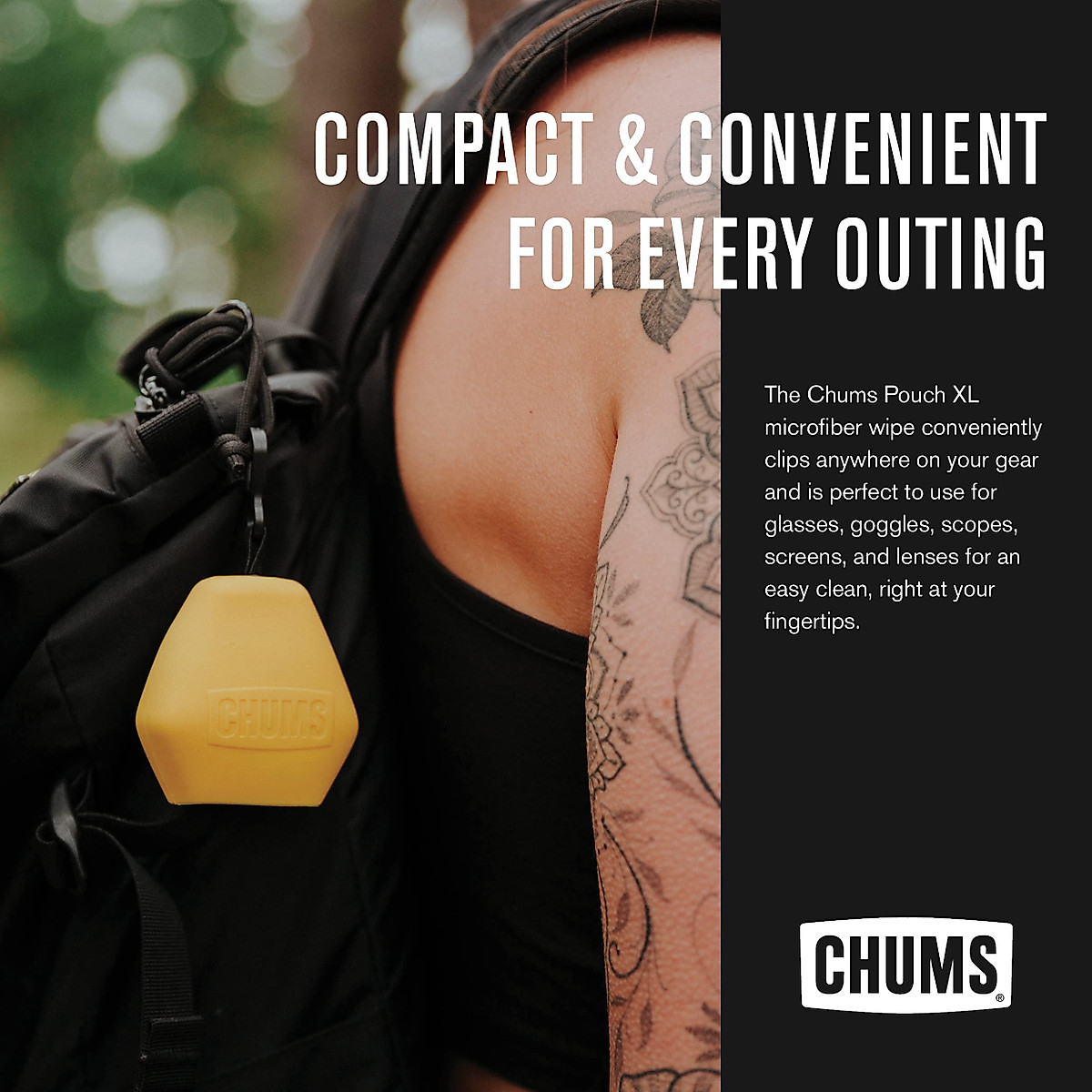 Chums Pouch XL Microfiber Lens Cloth - Portable Lens & Screen Cleaner Cloth Keychain (Very Berry)